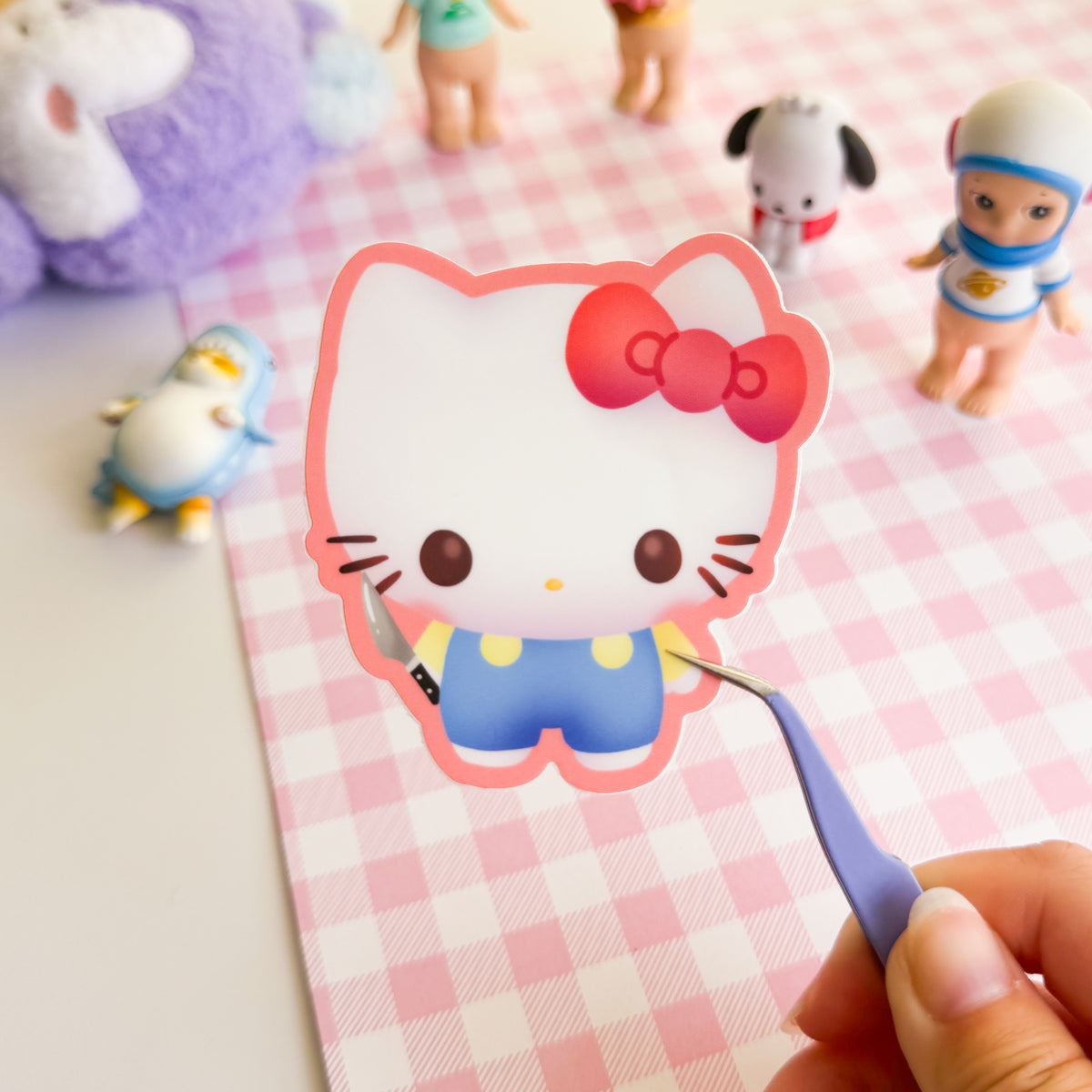 Hello Kitty With A Knife Sticker – quaphadoodle