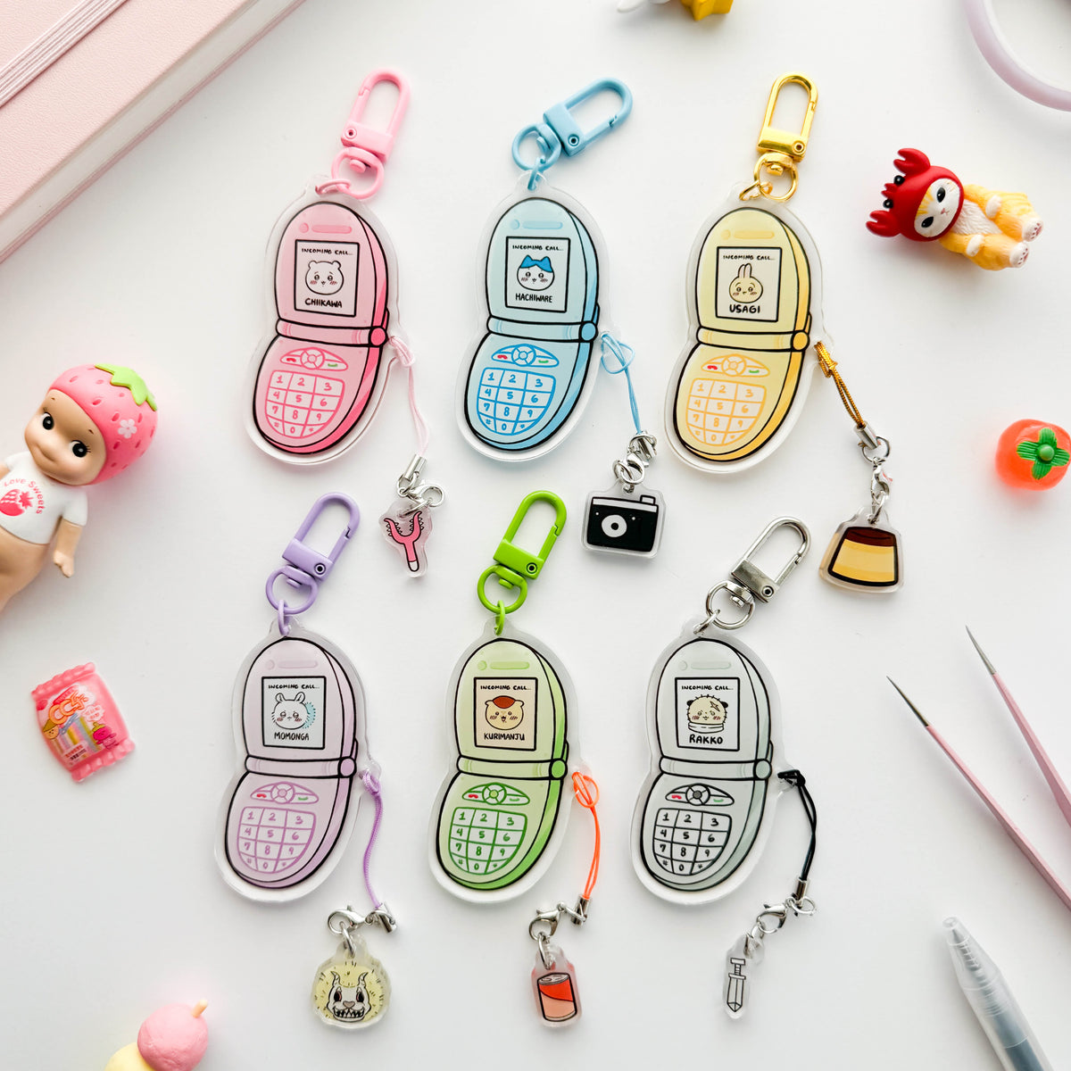 Momonga Flip Phone Keychain – quaphadoodle